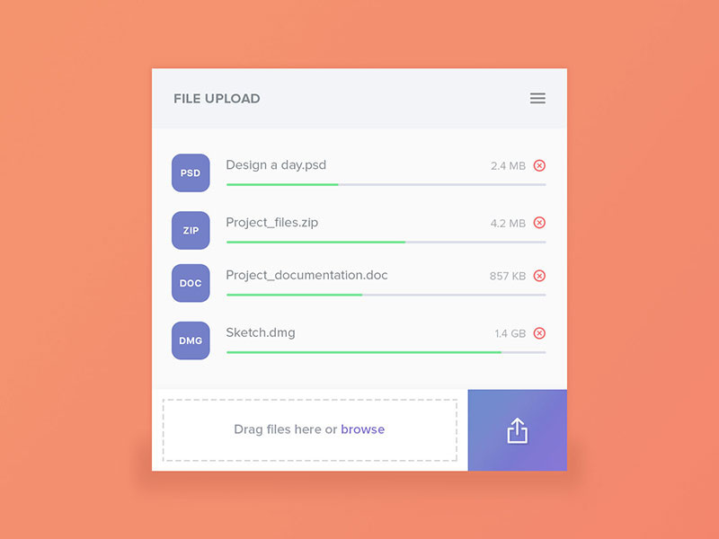 Day 08 - File Upload UI by Athul Athreya on Dribbble