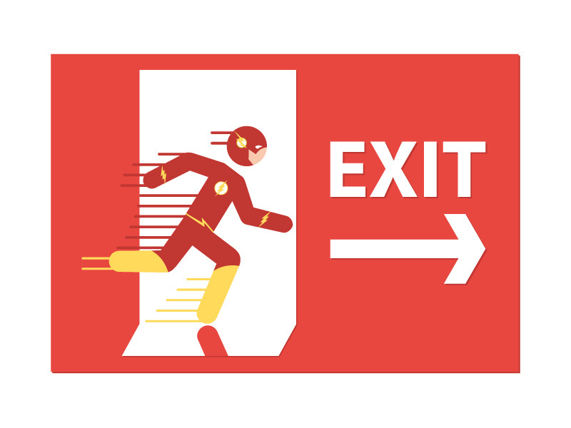 Emergency Exit - Flash by ILLUSTRED on Dribbble
