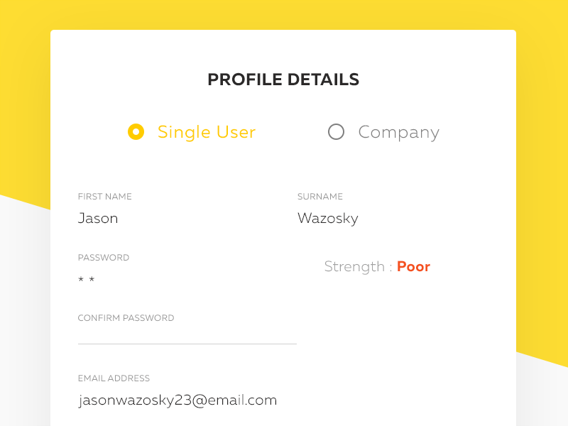 Profile Details Password Setup Flow by Rahul Chakraborty on Dribbble