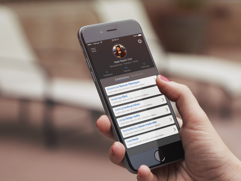 Github App - Profile Page by Nejat Seçkin Oral on Dribbble