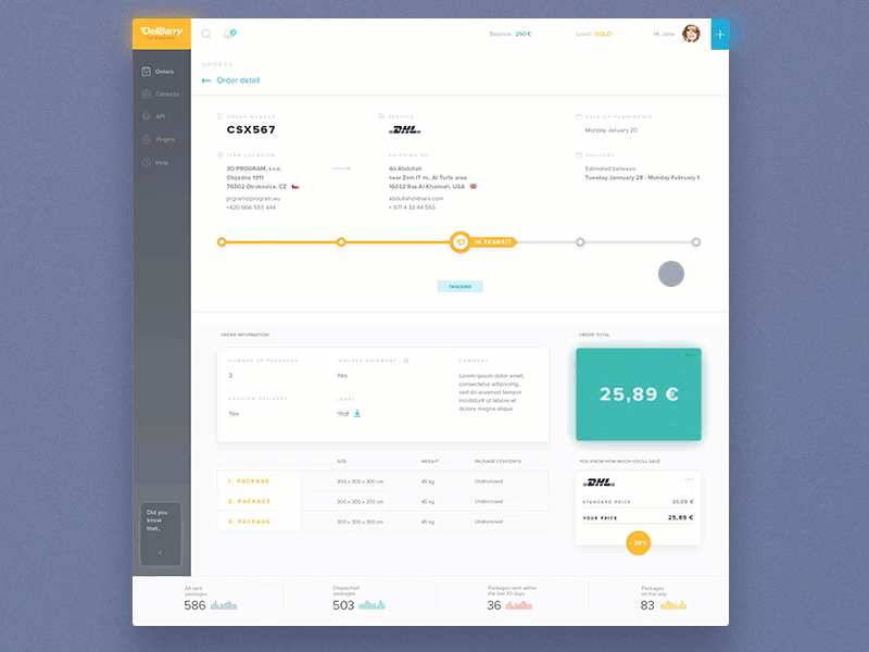 Order detail by Tomas Skarba for PLATFORM on Dribbble