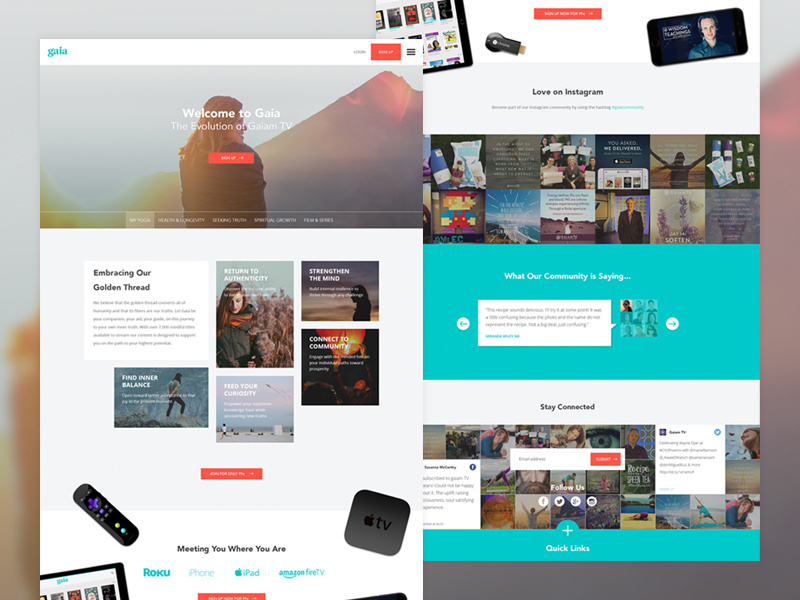 Gaia Full Page by Luke Maltby on Dribbble