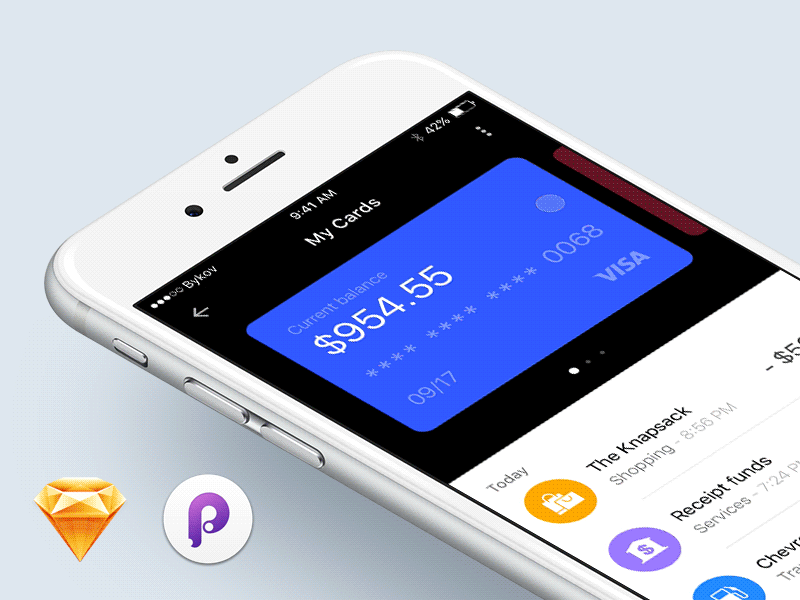 Wallet Concept - Sketch & Principle Freebie by Serge Bykov on Dribbble