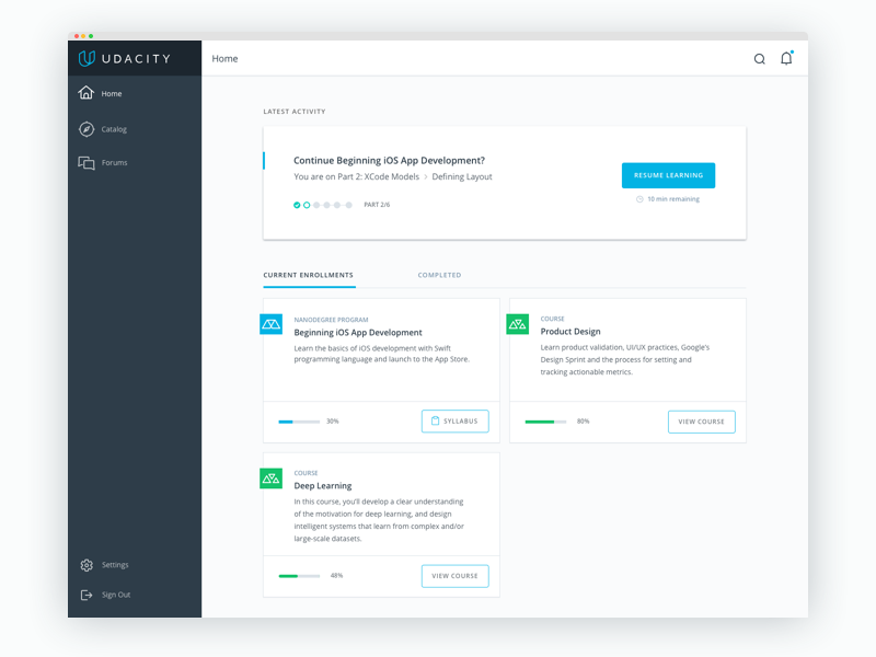 Udacity Classroom by Brad Wrage for Udacity on Dribbble