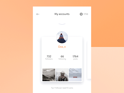 My Accounts For Follower Ux by Dea_n on Dribbble