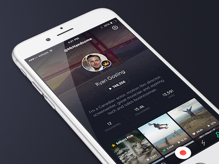 Channel Profile page by Edwin de Jongh for Swipe Labs on Dribbble