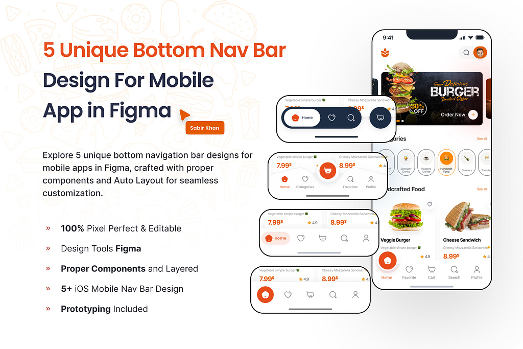 5 Unique Bottom Nav Bar Design Apps by Sabir_designbox on Dribbble