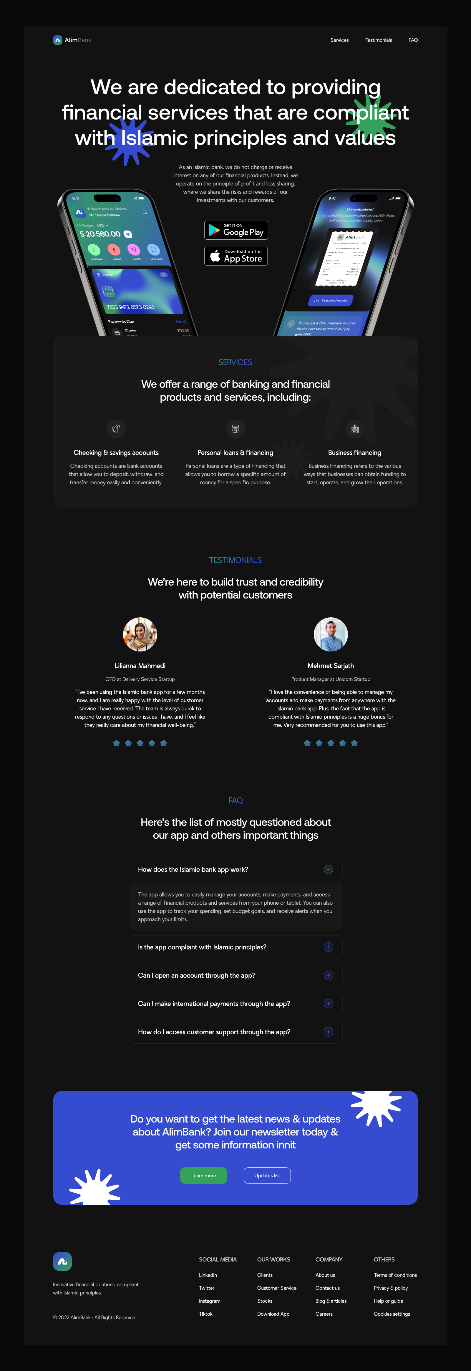 AlimBank: Landing Page by Benu Wisnu on Dribbble
