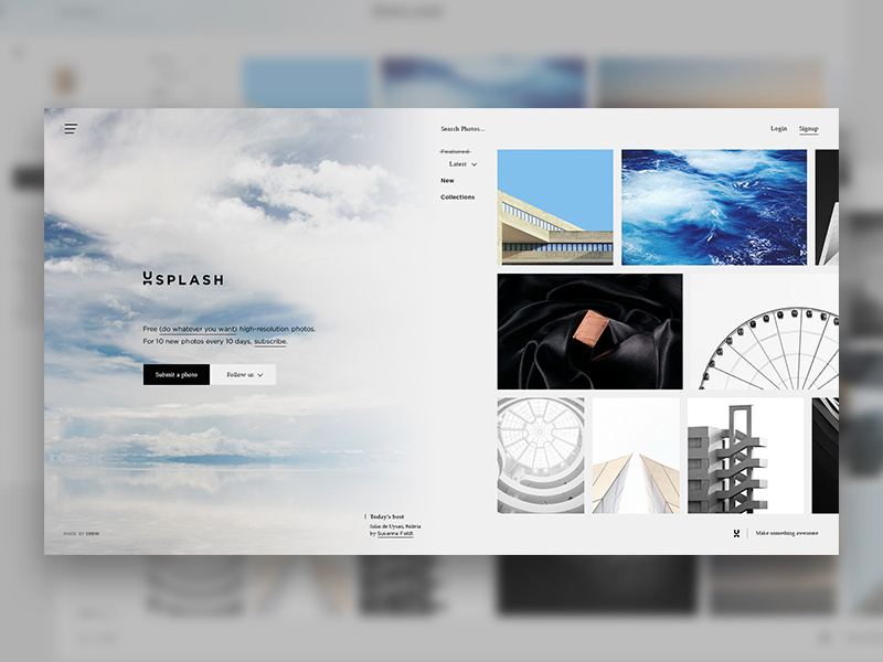 Unsplash redesign by RenRan on Dribbble