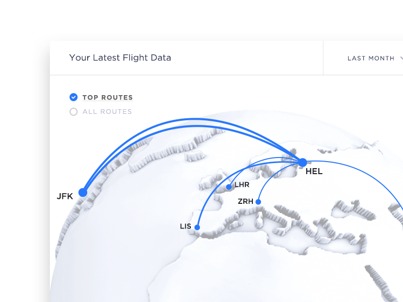 Flight Data Visualization UI by Joonas Virtanen for Contrast on Dribbble