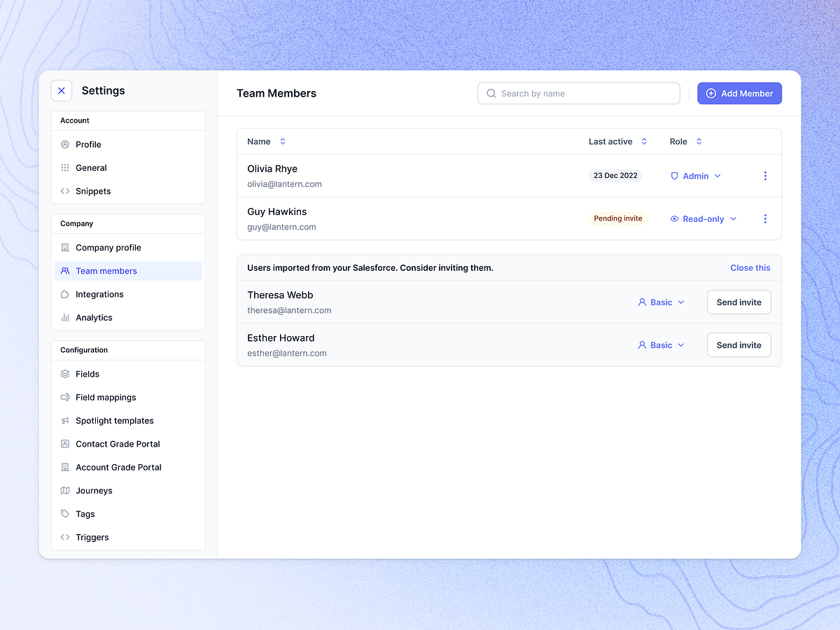 Adding team members by Eugen Eşanu on Dribbble