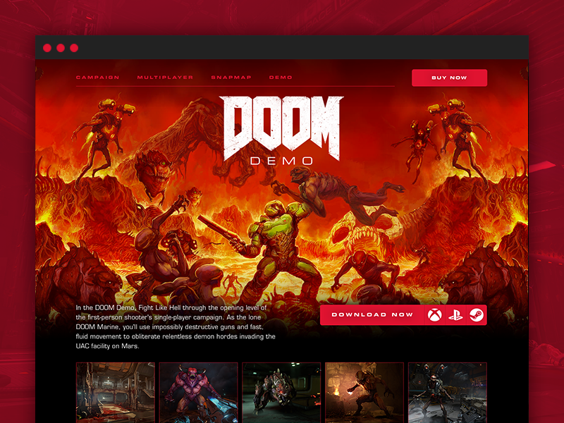 DOOM - Single-Player Demo by Kyle Conrad for nclud on Dribbble