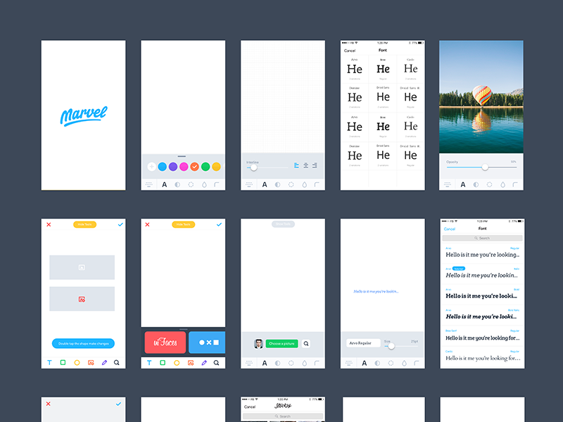 Prototyping design tool in the Marvel iOS app. by Maxime De Greve for ...