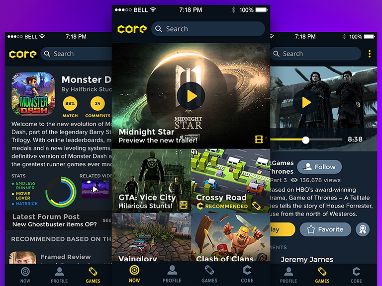 Core Gaming iOS by Cosmic Motive on Dribbble