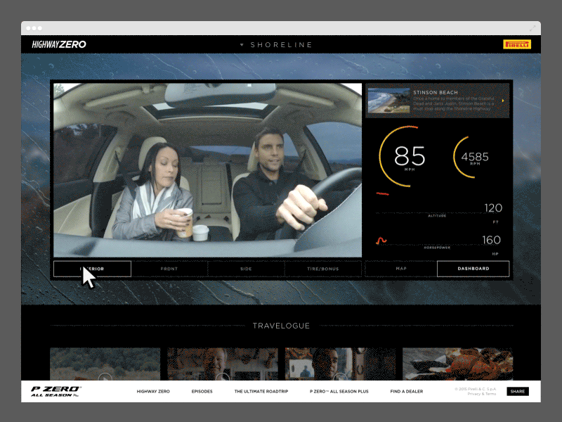 Pirelli - Highway Zero UI by Peter Pimentel for Engine Digital on Dribbble