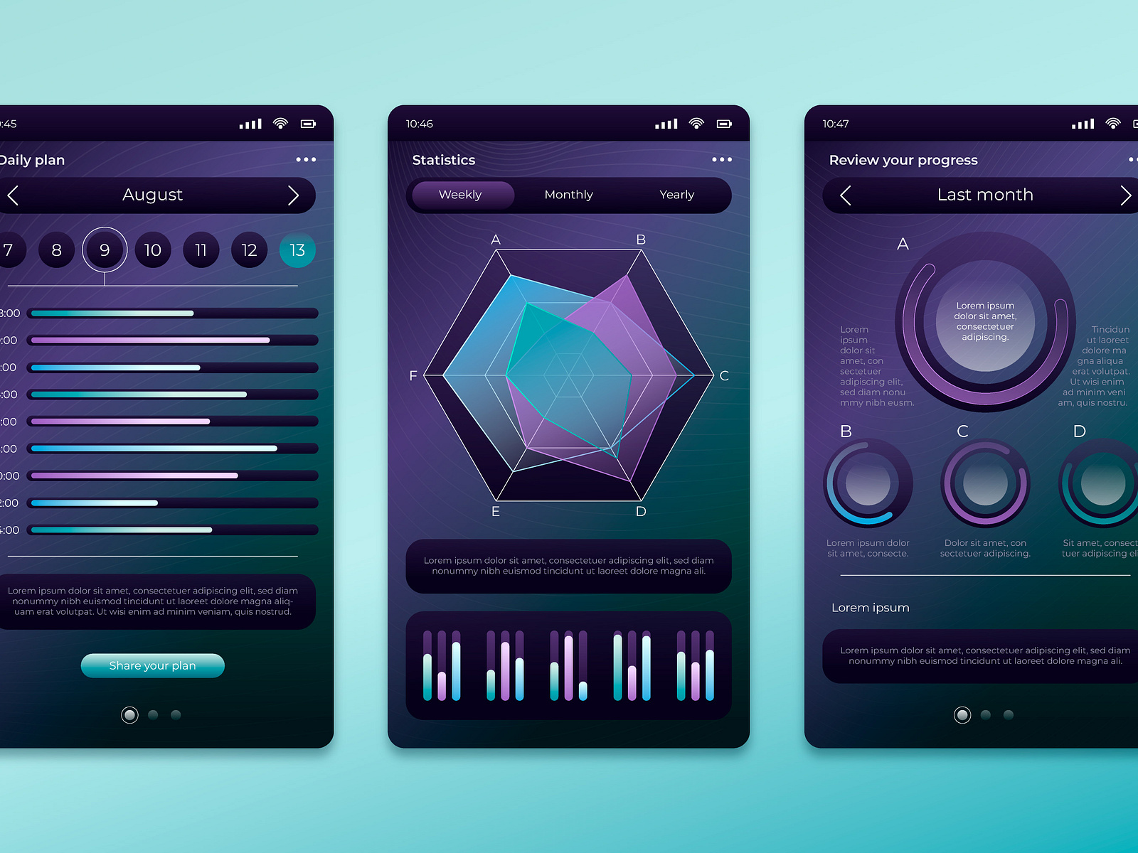Dark mode app design by om kareswar on Dribbble