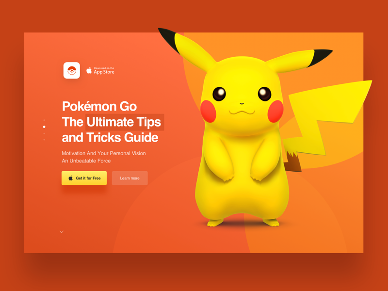 Landing Page for Pokemon Go App by Max Iver on Dribbble