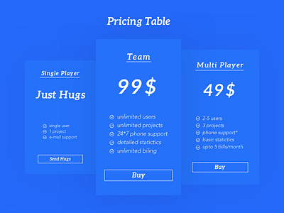 Pricing Table - Freebie by Ash C ️ on Dribbble