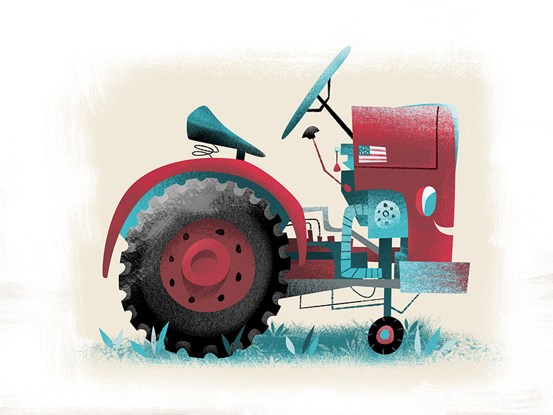 Barn Red Tractor by Dave Mottram on Dribbble