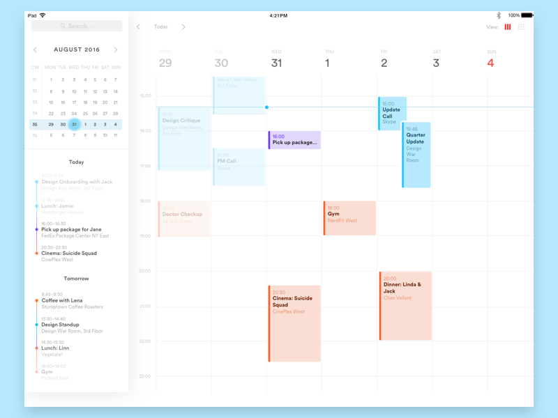 Calendar UI by Mariusz Ciesla on Dribbble