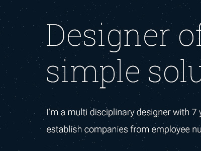 Personal portfolio website header by Mike Sierra on Dribbble