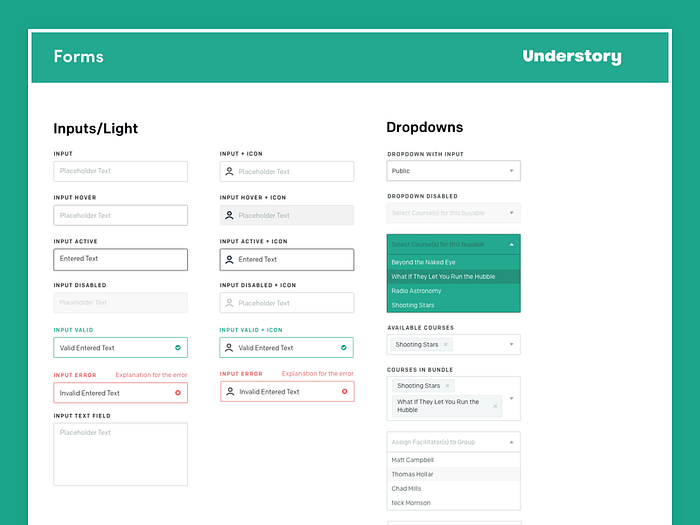 Understory - Forms // Pattern Library by Nick Morrison for Whiteboard ...