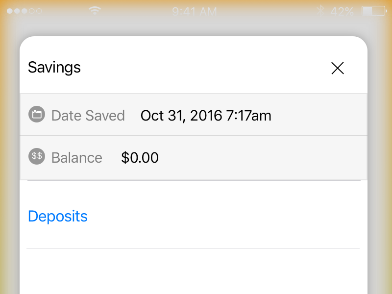 Savings Detail Screen by Katrice on Dribbble