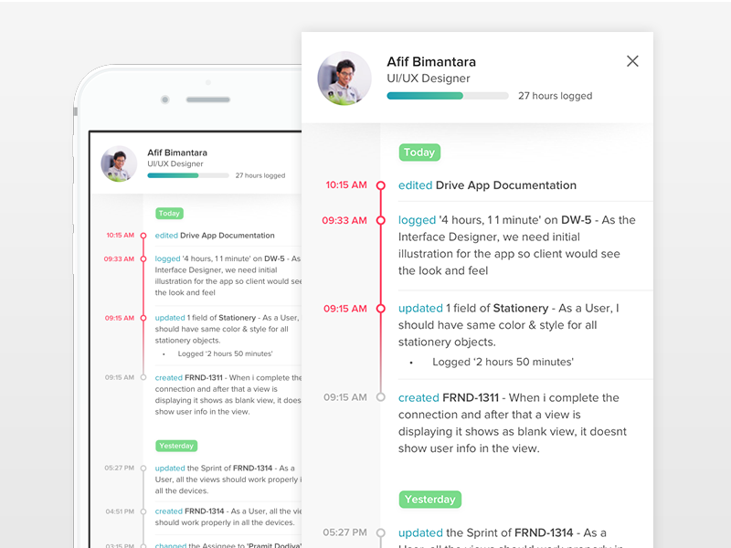 Worker Activity Timeline by Afif ⚡️ Bimantara on Dribbble