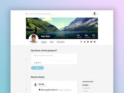 User Profile Timeline by Hrvoje Dominko on Dribbble