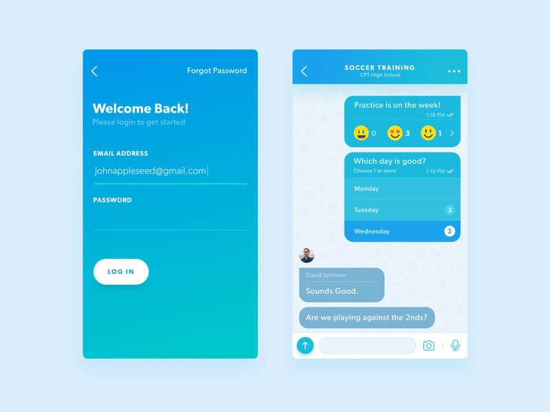 Poll Messenger UI by Daniel Klopper on Dribbble