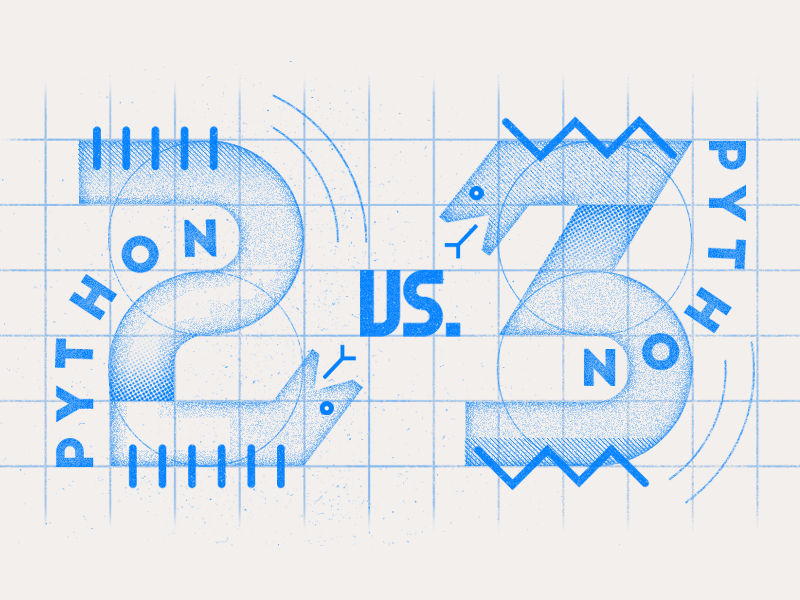Python 2 vs Python 3 by Kasia Bojanowska for DigitalOcean on Dribbble