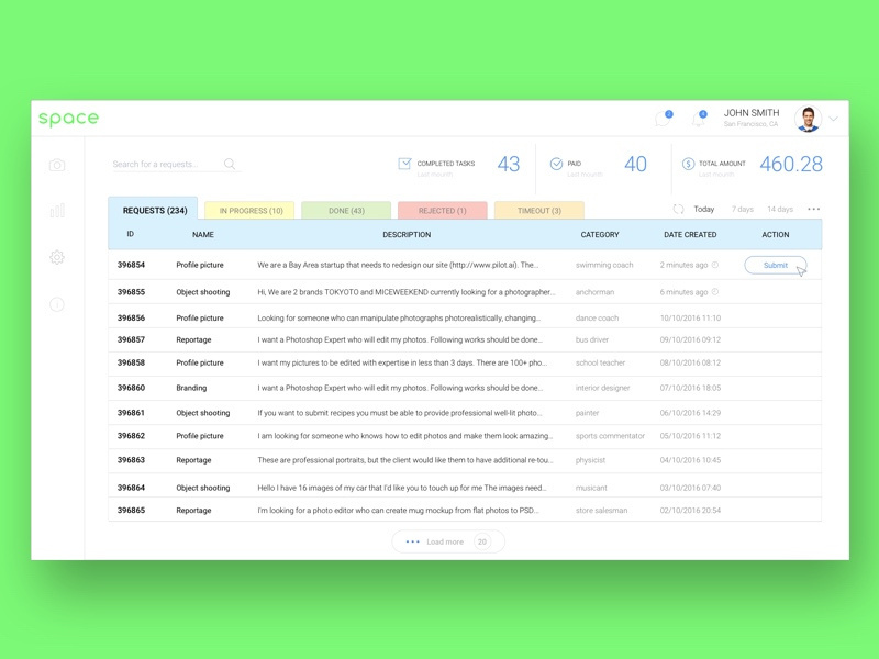 Space Dashboard by Denys Sergushkin on Dribbble