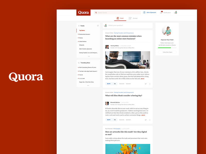 Quora Feed Redesign Concept by Imran Khan | Creative Head @ Usarion on ...