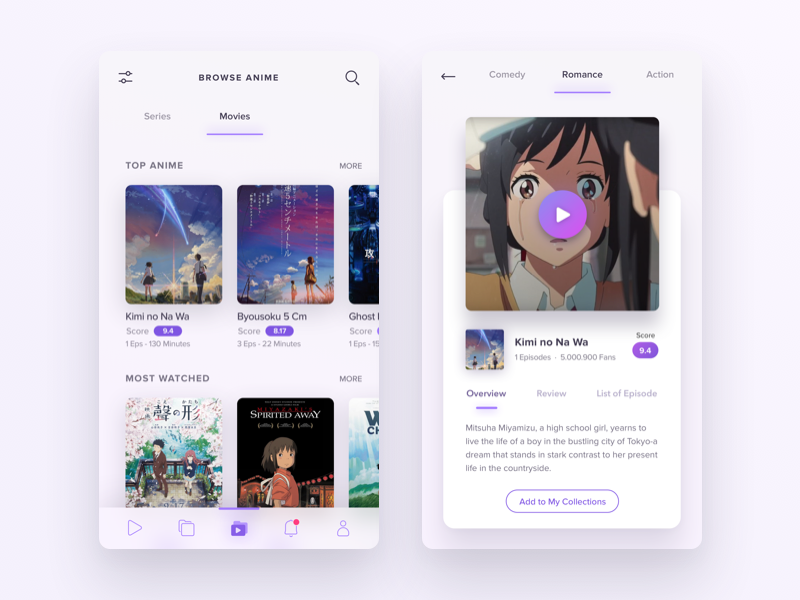 Light Version - Anime Streaming App by Zazuly Aziz on Dribbble