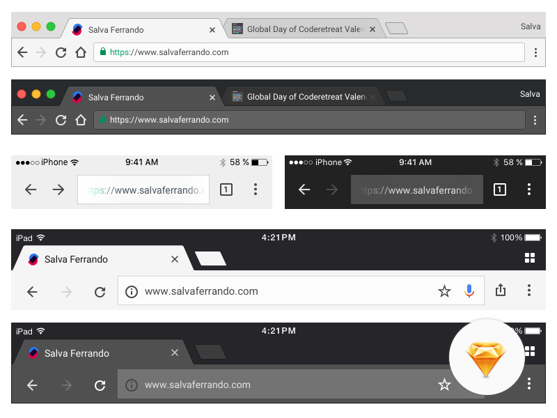 Chrome Browser UI by Salva Ferrando on Dribbble