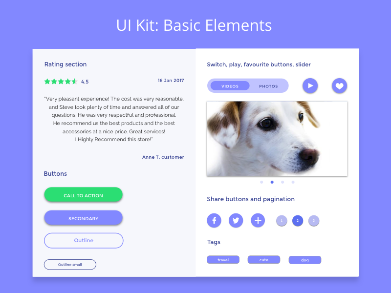 Ui: Basic Elements by Madalina Taina on Dribbble
