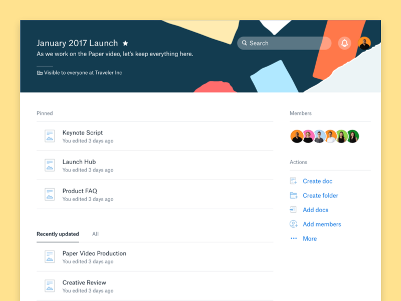 Dropbox Paper Projects by Bobby Grace for Dropbox Design on Dribbble