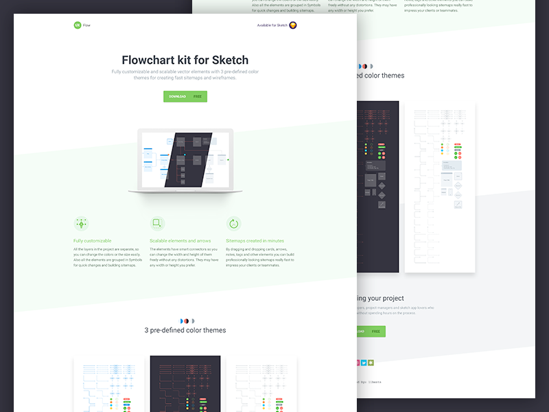 FREE Flowchart kit for Sketch by Greg Dlubacz on Dribbble