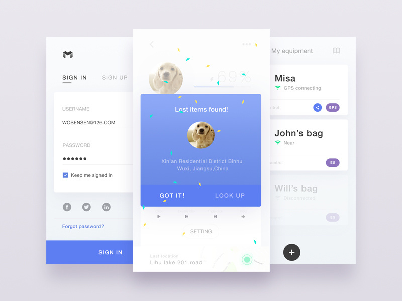 Some pages of remote control app by Yushun on Dribbble