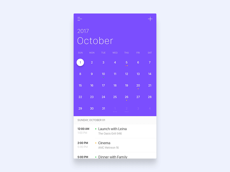 [Freebie] Calendar animation by Jason, Jeong on Dribbble
