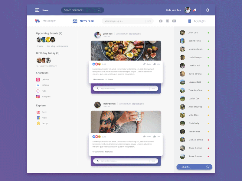 Facebook - Redesign by Arnaud Friedel on Dribbble