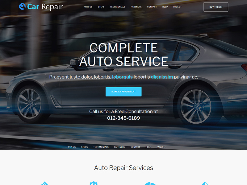 Car Repair - Auto Repair Wordpress Theme by CodeGrape on Dribbble
