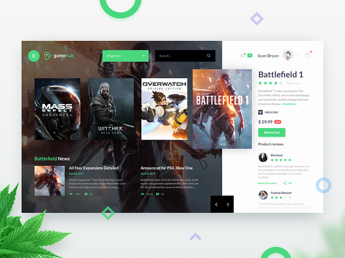 Game Hub by Egor Kosten on Dribbble