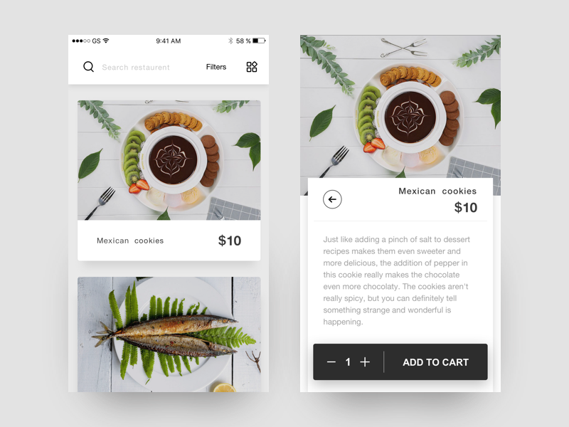 food interface by Phf for NBSP on Dribbble