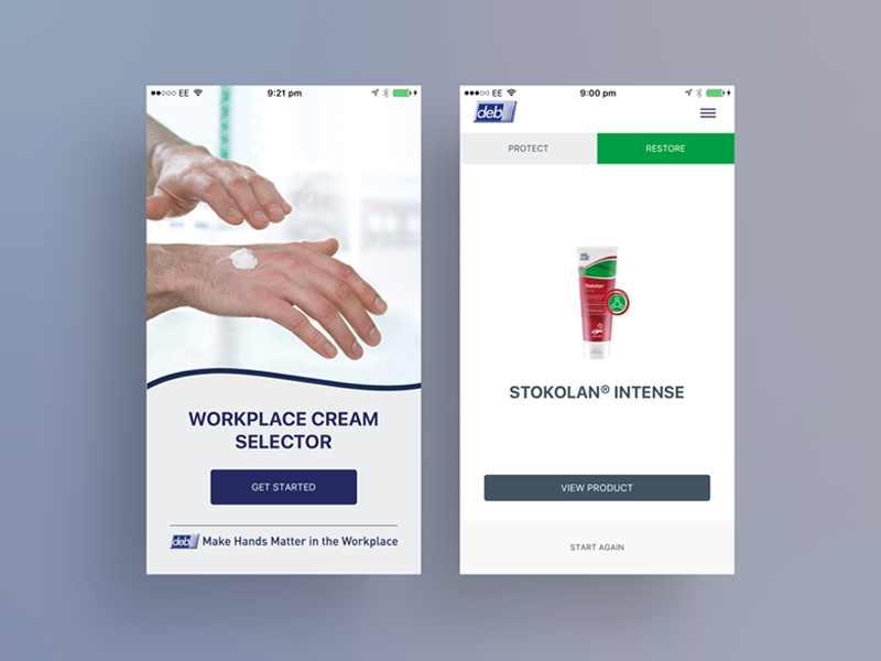 Cream Selector App by Rob Whotton for Orbital on Dribbble