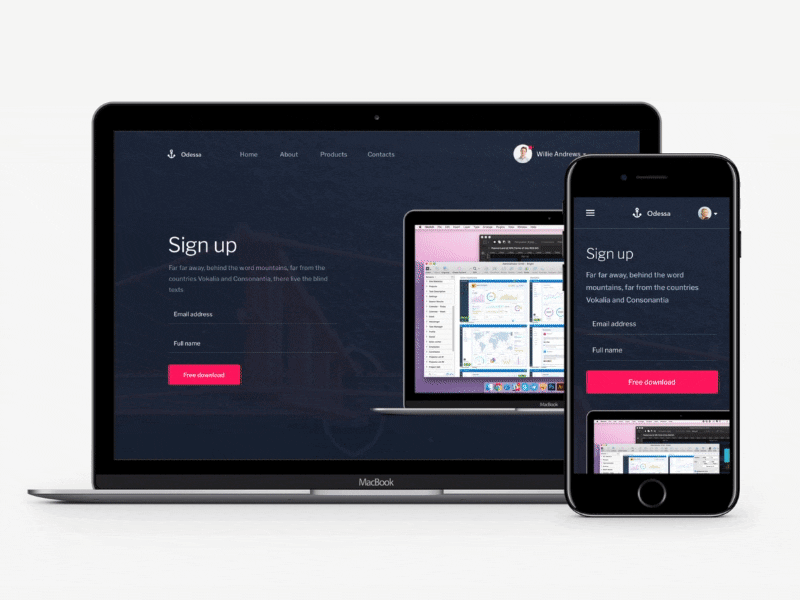 Odessa: Responsive UI Kit by Victoria Mak for Great Simple Studio on ...