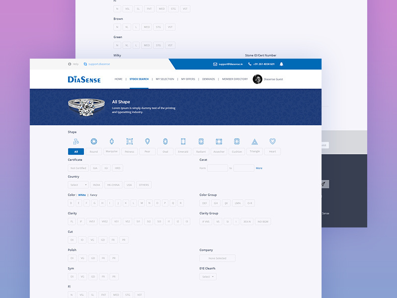Dia Sense : Diamond Website Design by Hiren Patel on Dribbble