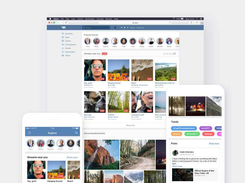 VK Explore by Wayne Baryshev on Dribbble