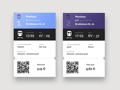 Train ticket redesign by Radovan Tucek on Dribbble