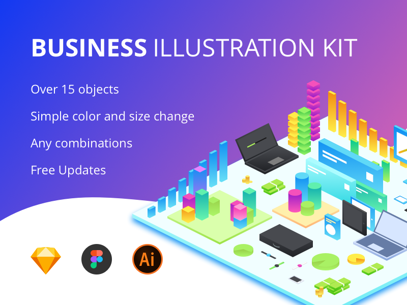 Business Illustration Kit V1 by Rengised on Dribbble